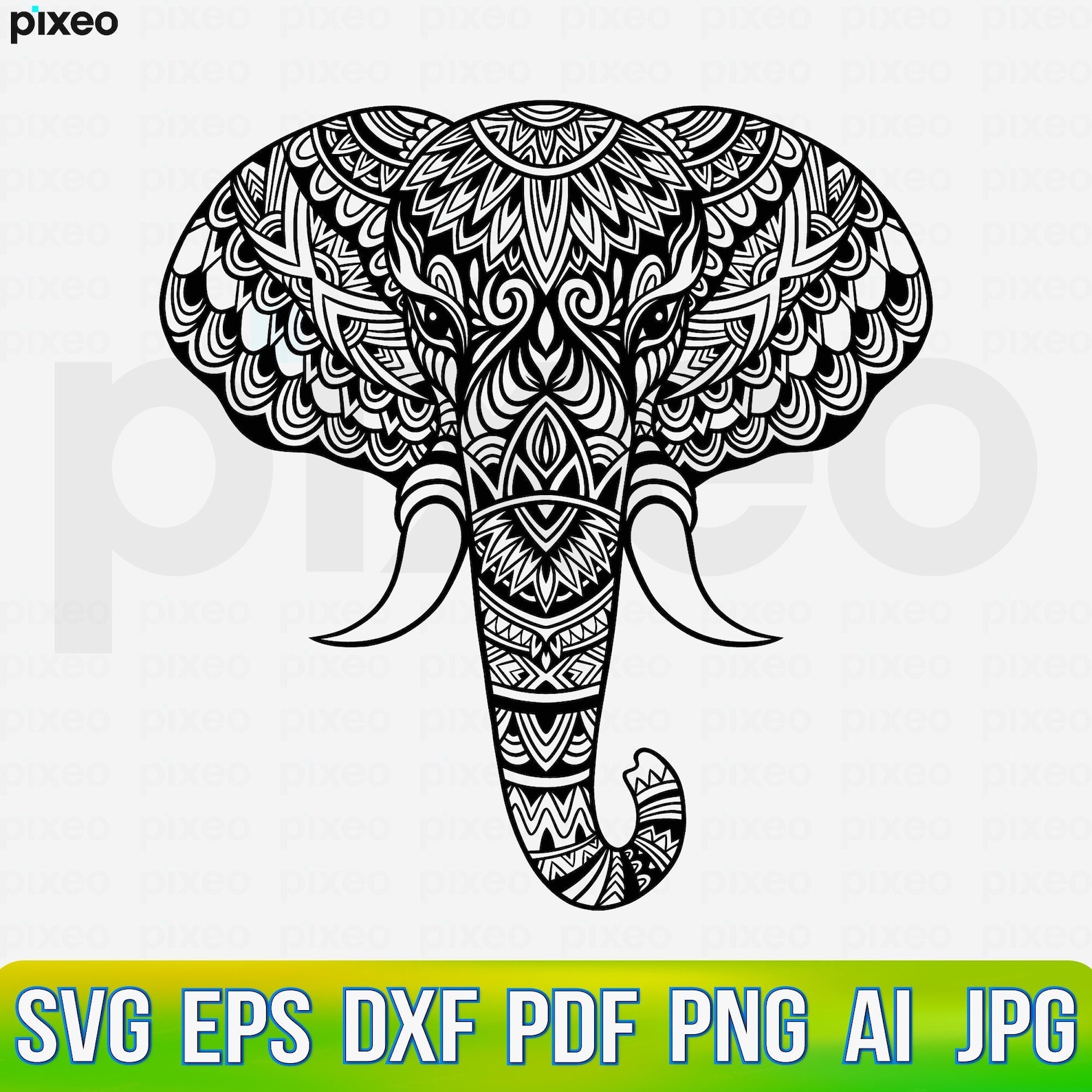 Elephant Svg Elephant Mandala Svg Elephant Clipart Mandala | Etsy