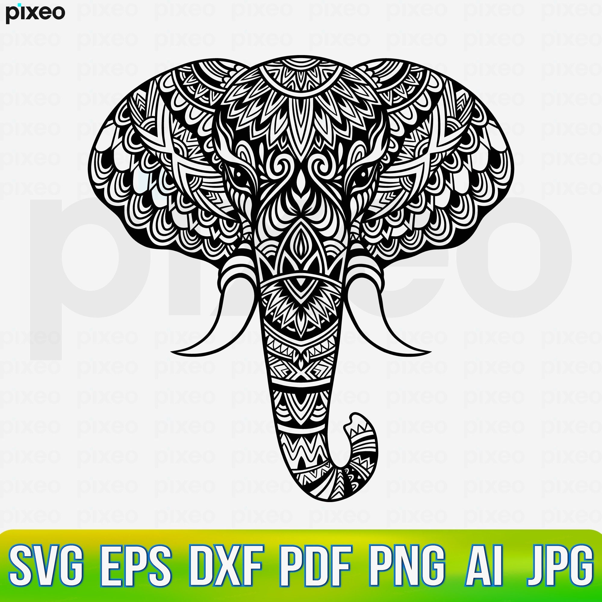 Elephant Svg Elephant Mandala Svg Elephant Clipart Mandala - Etsy UK