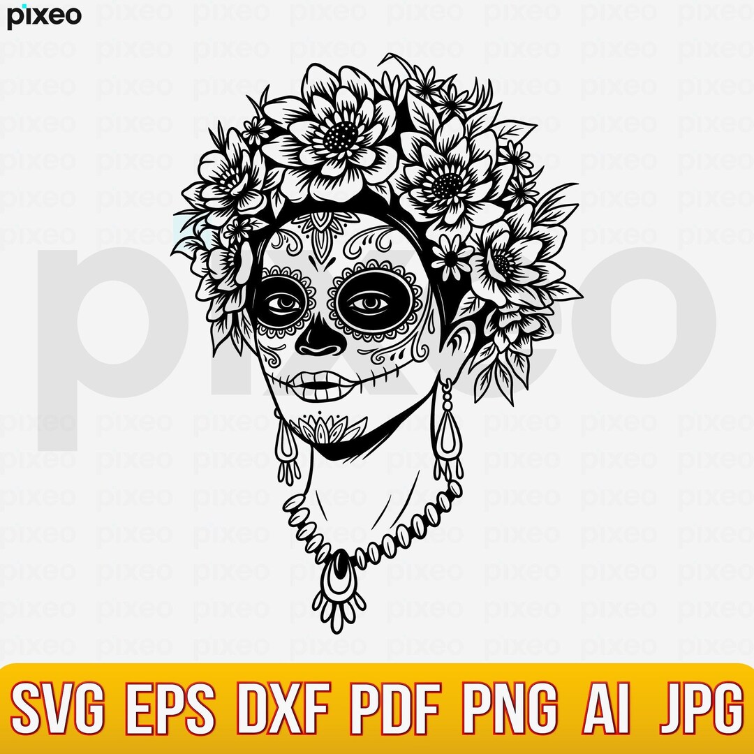 La Catrina Svg, Lady Dead Svg, Sugar Skull Svg, La Muerta Svg ...