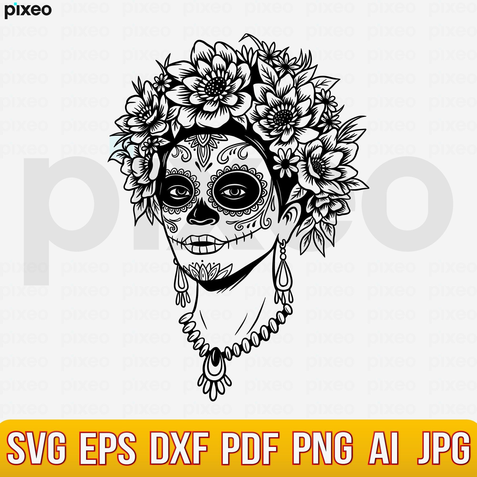 La Catrina Svg Lady Dead Svg Sugar Skull Svg La Muerta Svg - Etsy UK