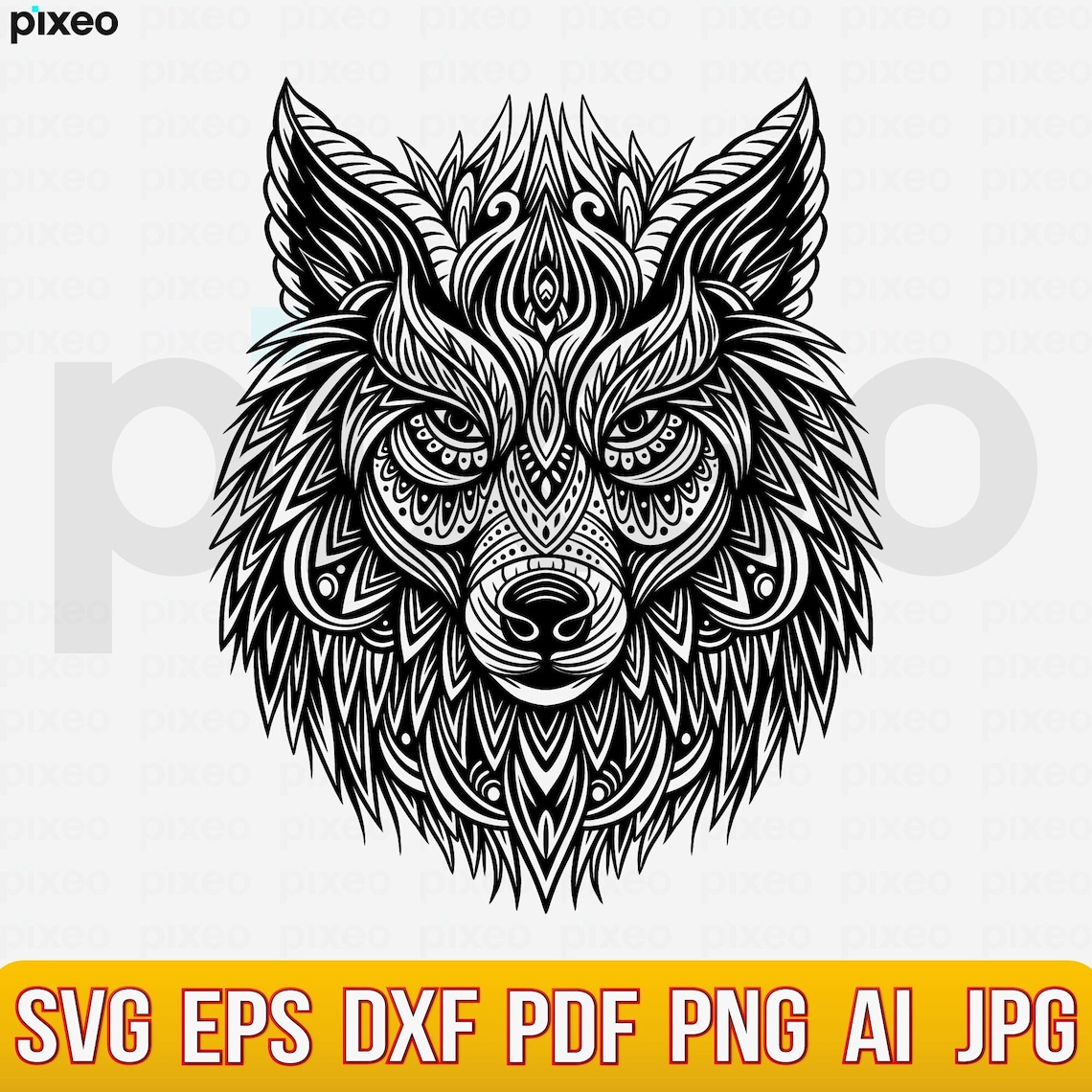 Wolf Svg Wolf Mandala Svg Wolf Clipart Mandala Svg Wolf - Etsy