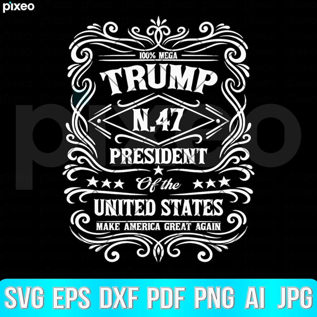 Trump Whiskey Label SVG: MAGA Clipart, Cricut Design (digital Download ...