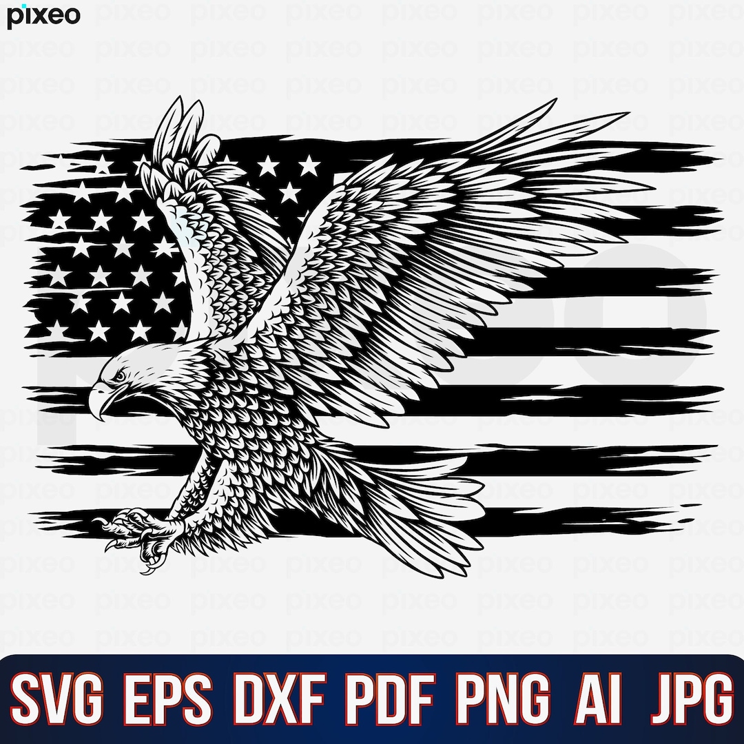 Patriotic Eagle American Flag SVG: 4th of July Design (digital Download ...