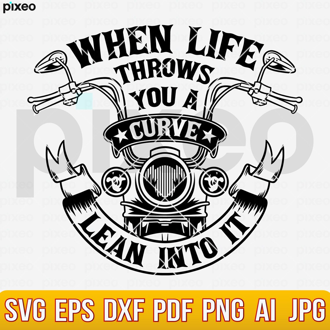 Lean Into It Motorbike SVG: Biker Clipart, Rider Cut File (digital ...