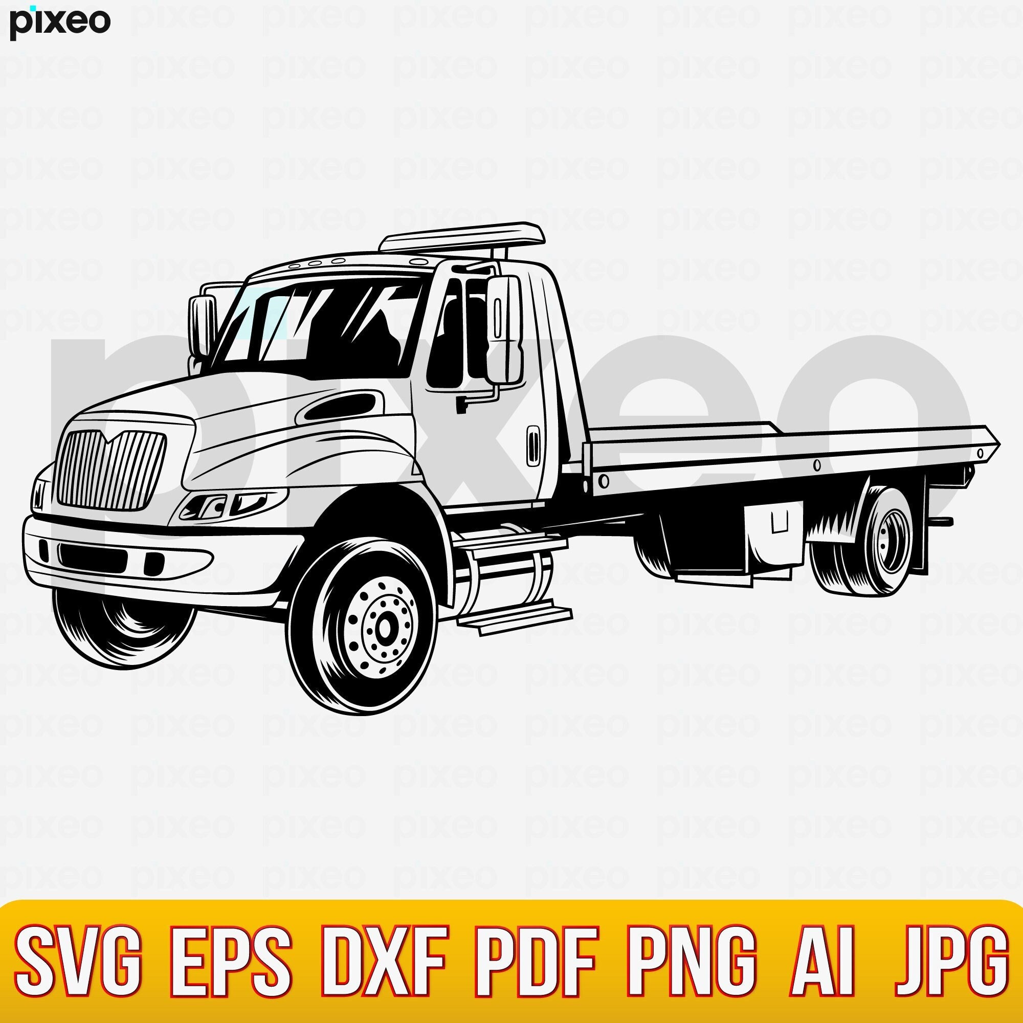 Flat Towing Truck Clipart