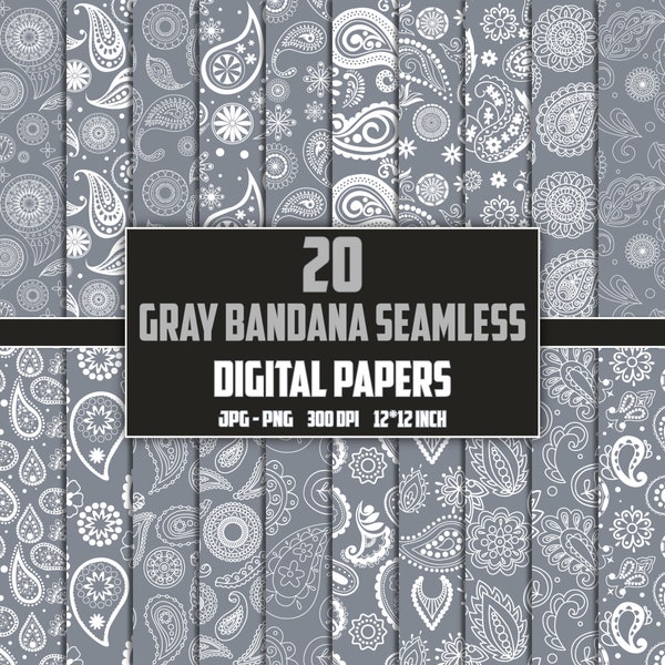 Gray Bandana - Etsy