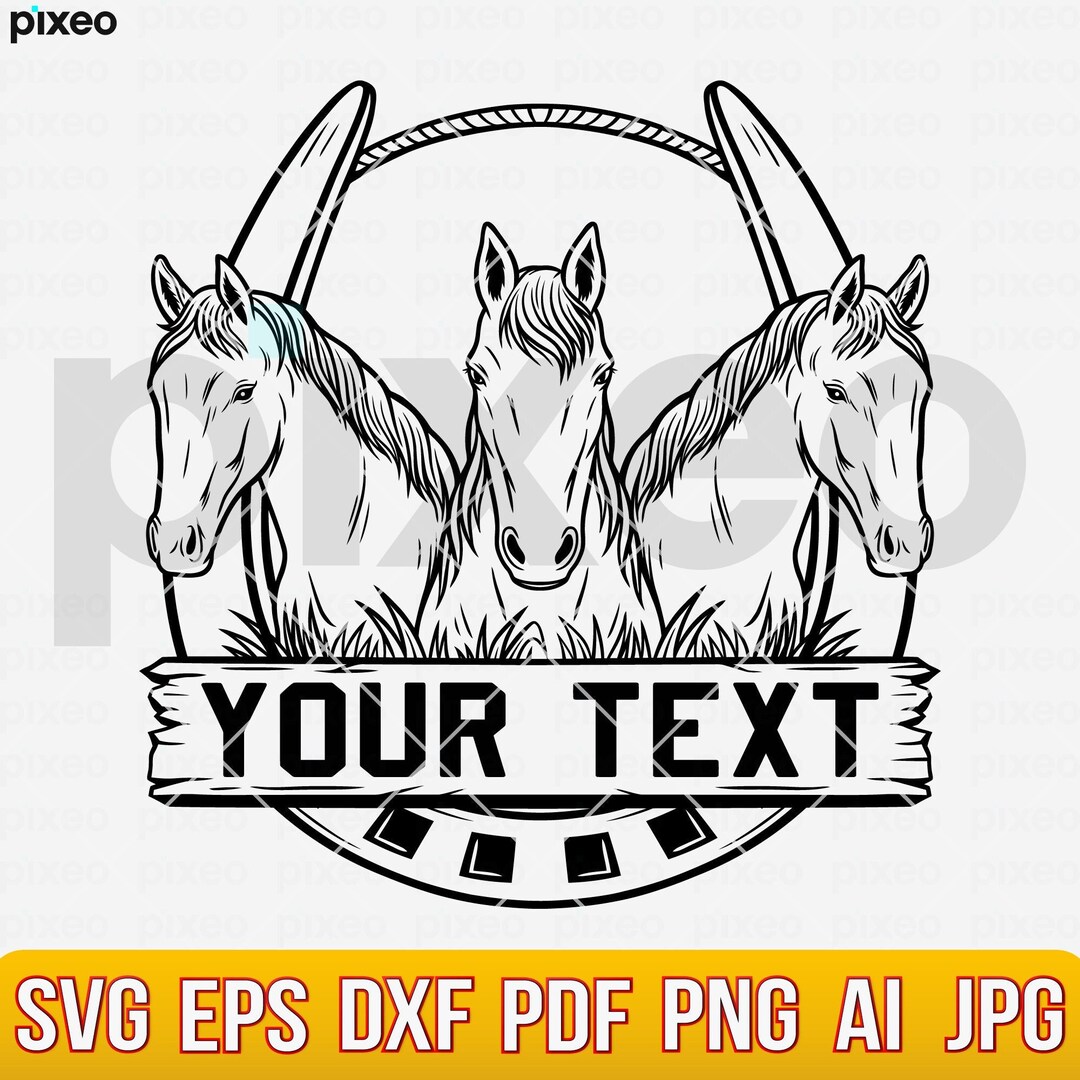 Horse Svg, Horse Monogram Svg, Horse Head Svg, Horseshoe Svg, Running ...