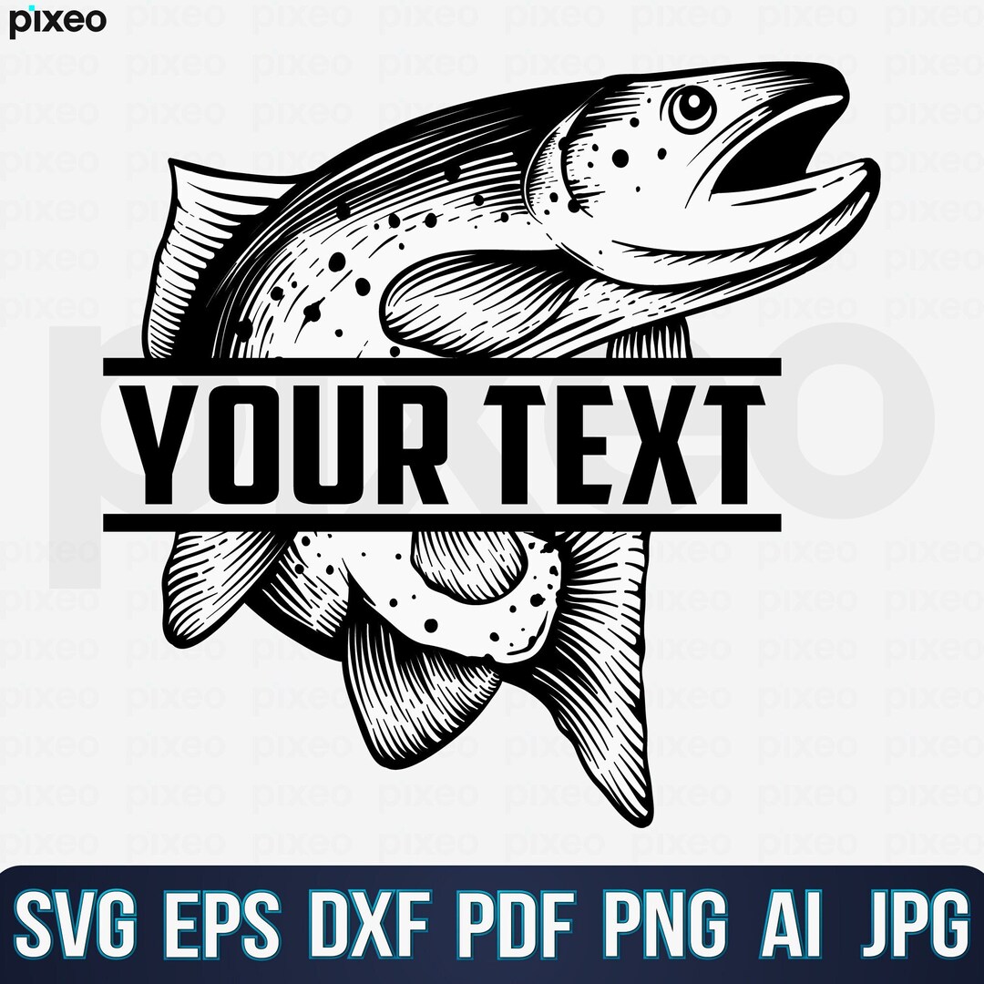 Trout Fishing Monogram Svg, Fishing Svg, Trout Name Fish Svg, Trout ...