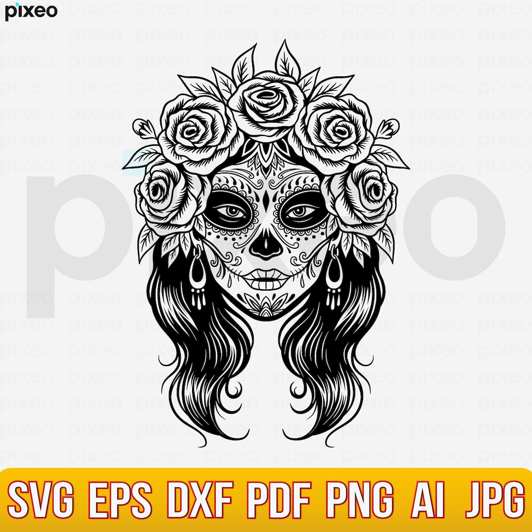 La Catrina Svg, Lady Dead Svg, Sugar Skull Svg, La Muerta Svg ...