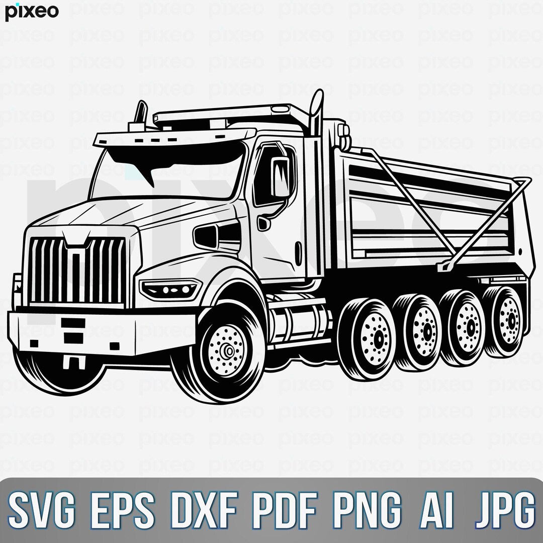 Dump Truck Vector Clipart: Truck Driver Cut File (SVG, PNG, PDF) - Etsy