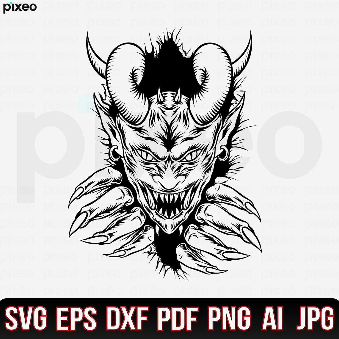 Demon in the Wall SVG Scary Demon SVG Demon SVG Demon - Etsy
