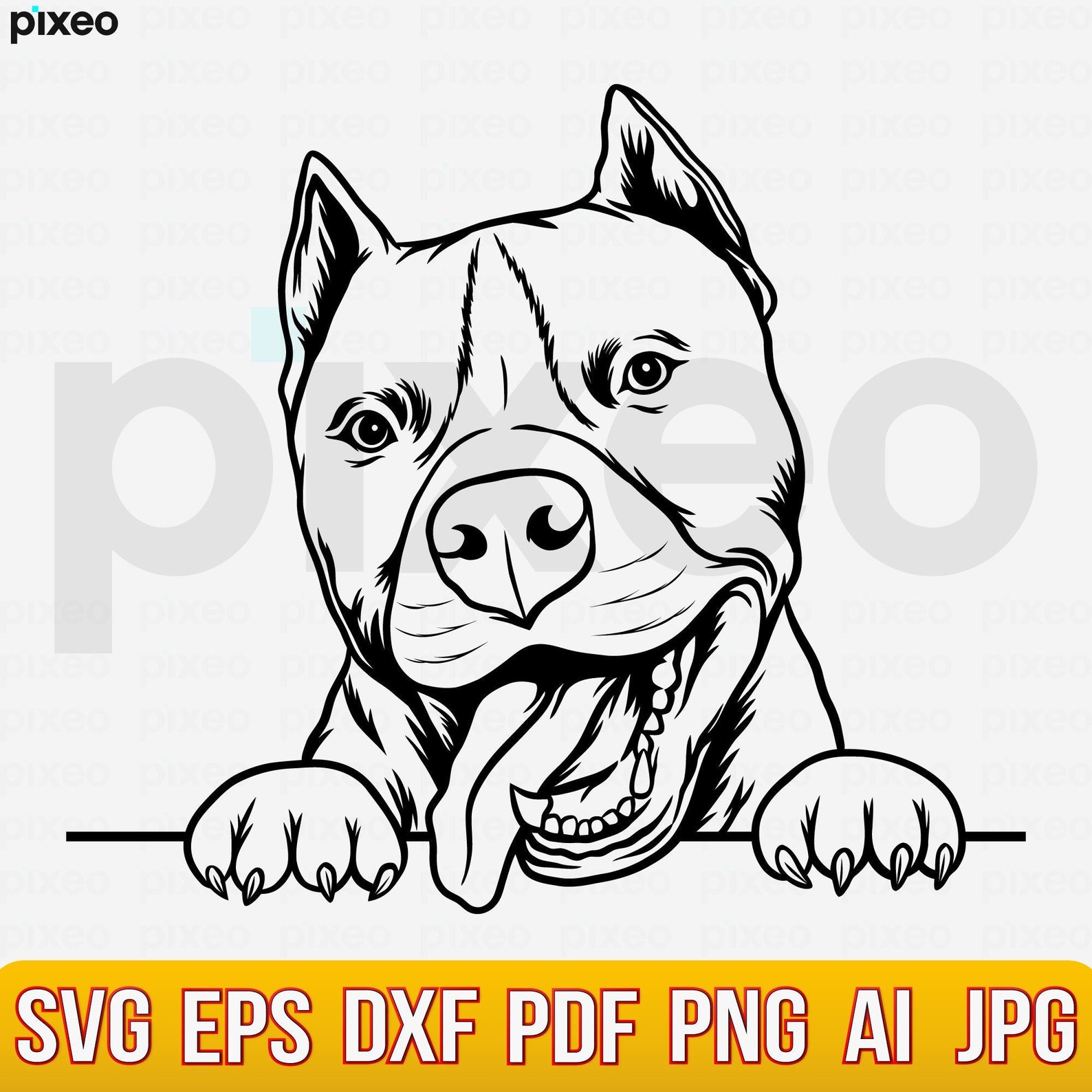 Pitbull Svg, American Pit Bull Svg, Pitbull Clipart, Pitbull Vector ...