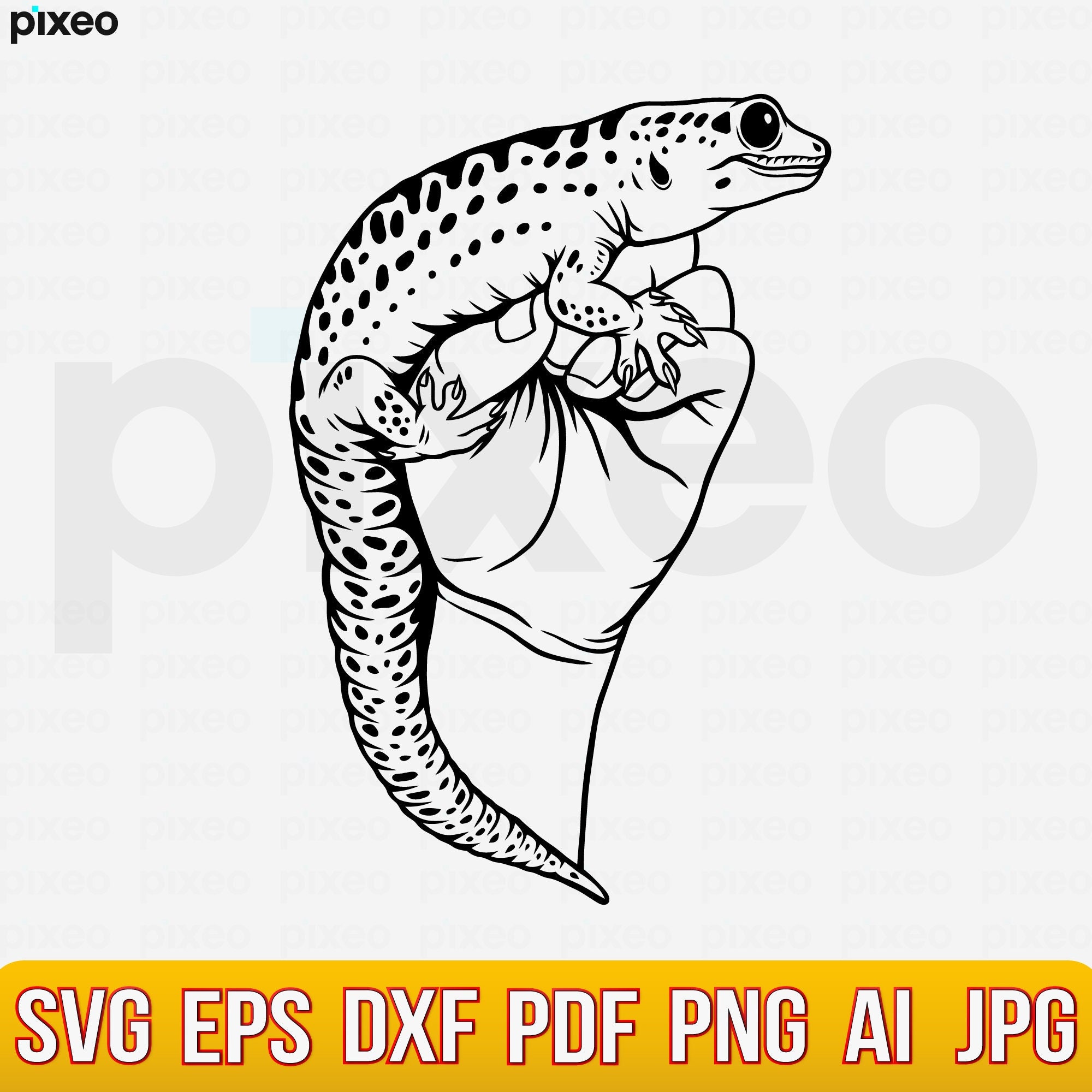 Gecko Svg Gecko With Hand Svg Lizard Svg Reptile Svg Gecko - Etsy UK