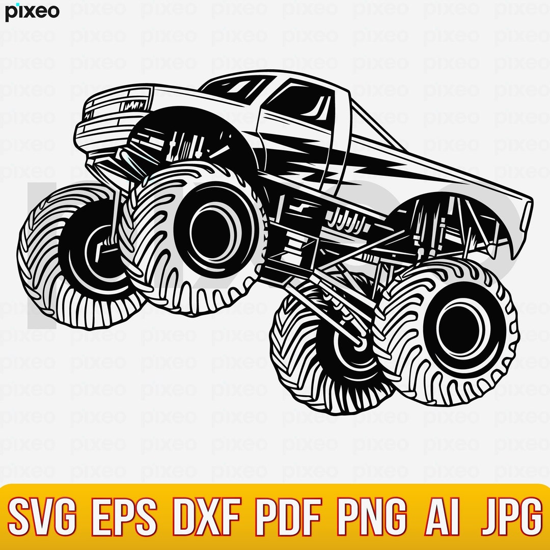 Monster Truck Svg, Monster Truck Clipart, off Road Svg, Extreme Vehicle ...