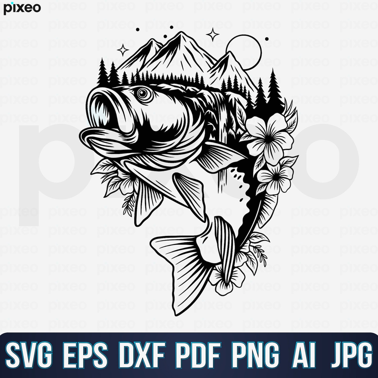 Bass Fishing Svg Fishing Svg Bass Fish Svg Bass Clipart - Etsy