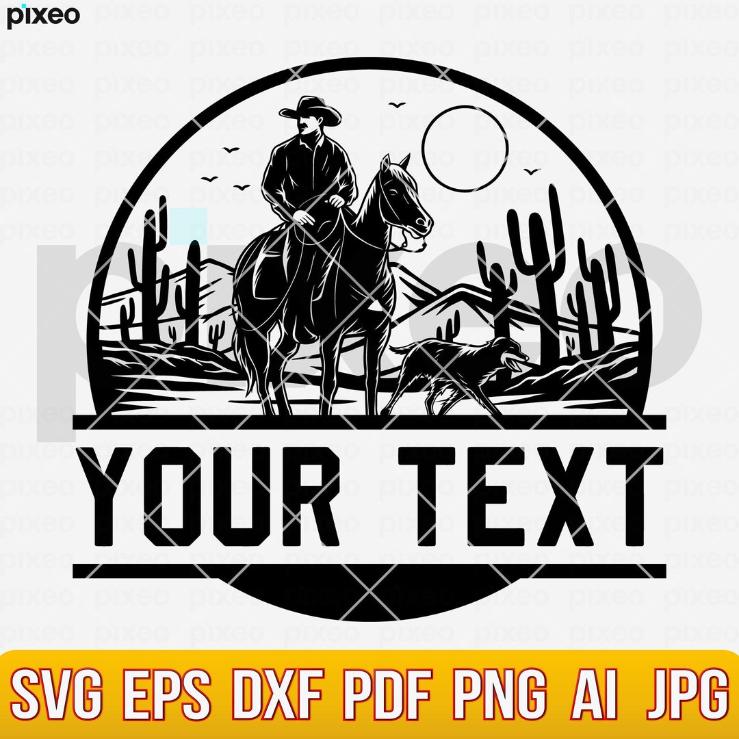 Cowboy Monogram Svg, Cowboy Svg, Rodeo Svg, Bull Riding Svg, Western ...