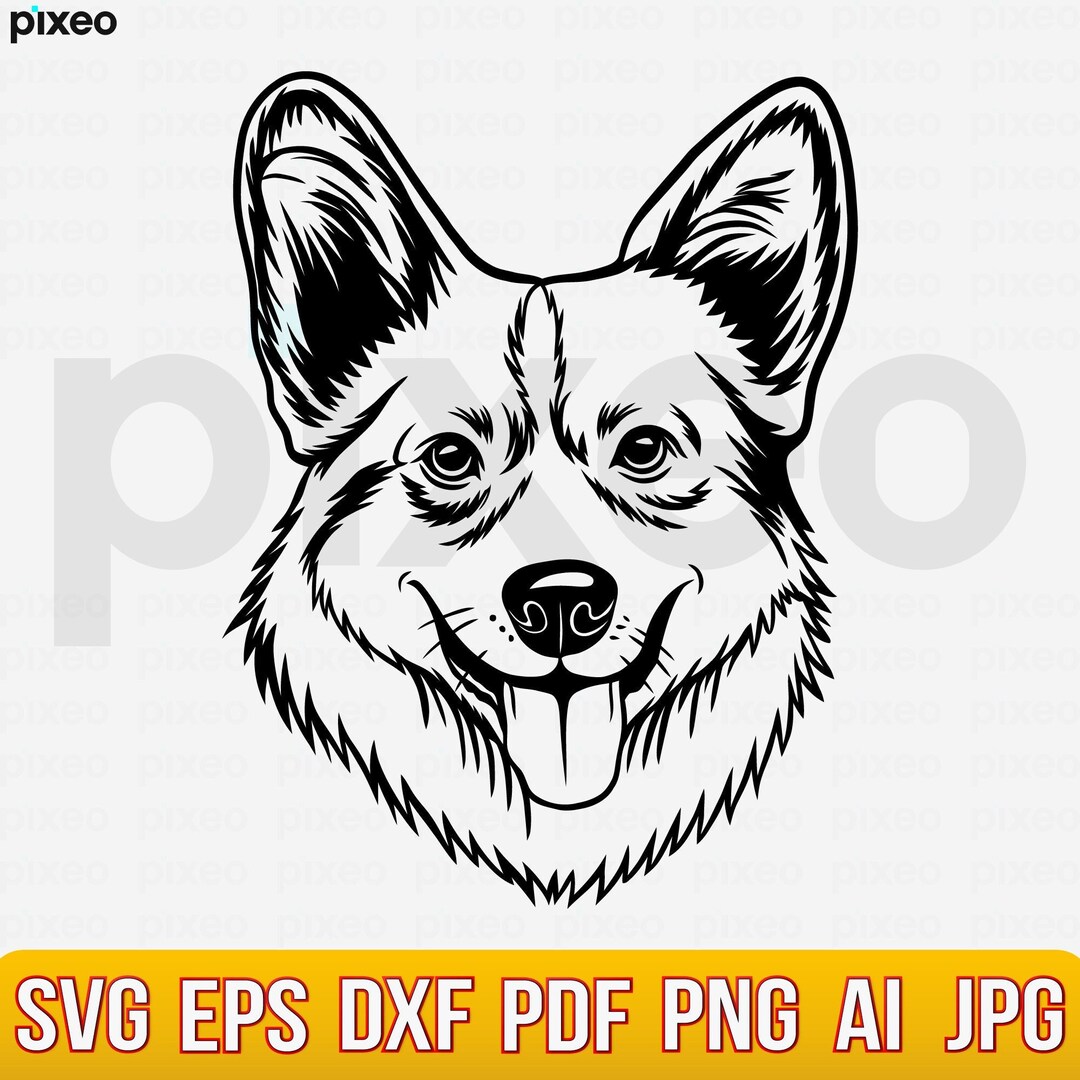 Corgi Face SVG: Welsh Dog Clipart, Cricut Cut File (digital Download ...