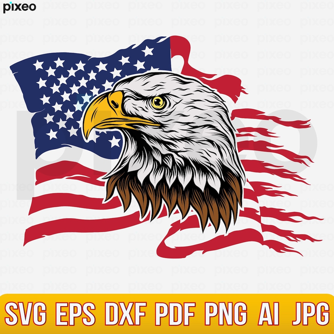 Eagle With American Flag SVG: Patriotic USA 4th of July (digital Files ...