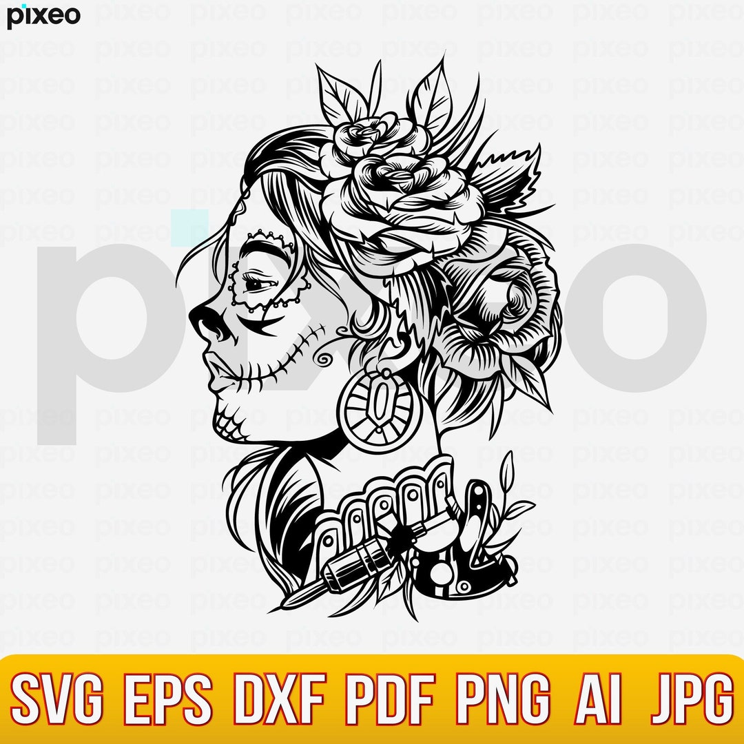 La Catrina Svg, Lady Dead Svg, Sugar Skull Svg, La Muerta Svg ...