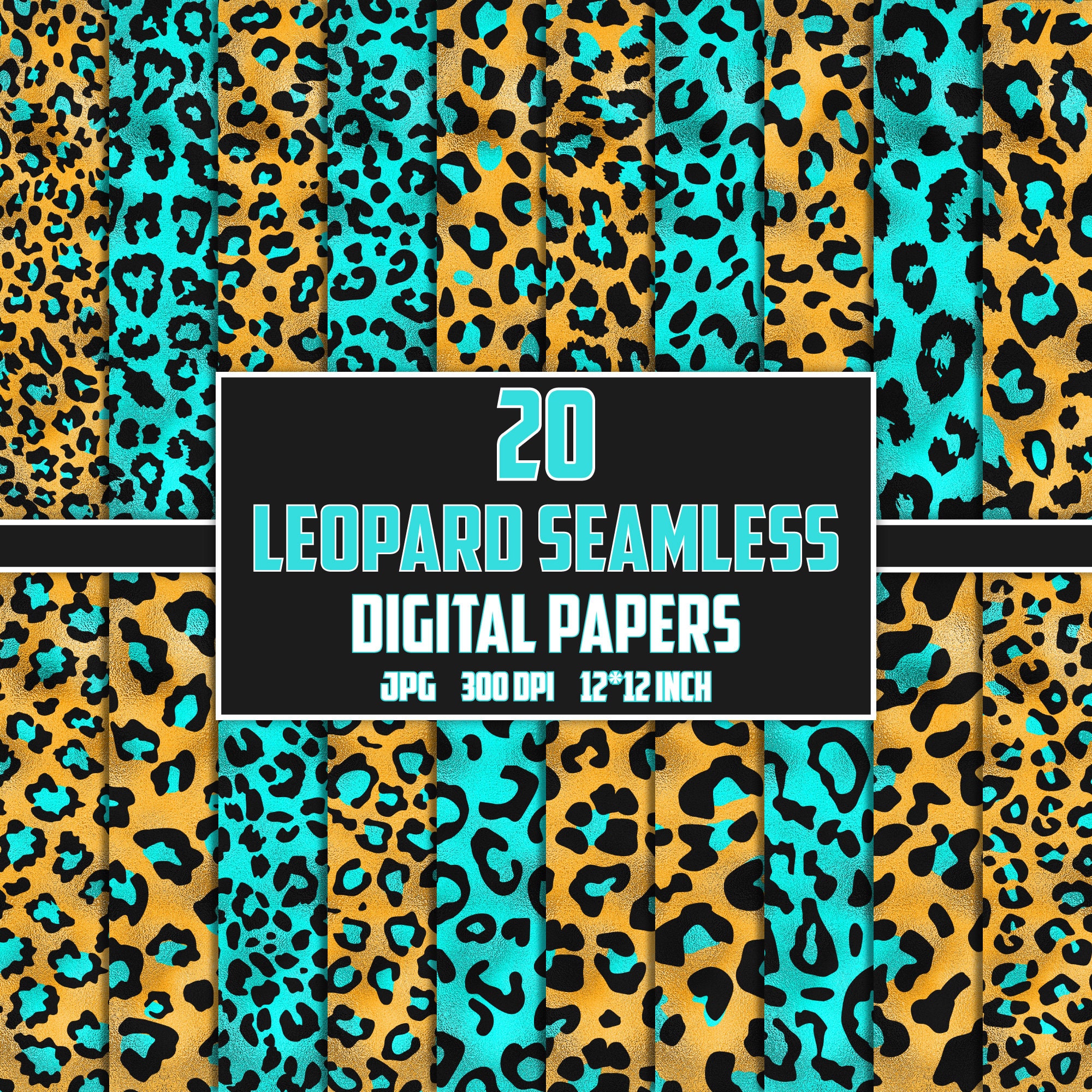 Purple And Teal Cheetah Print Background