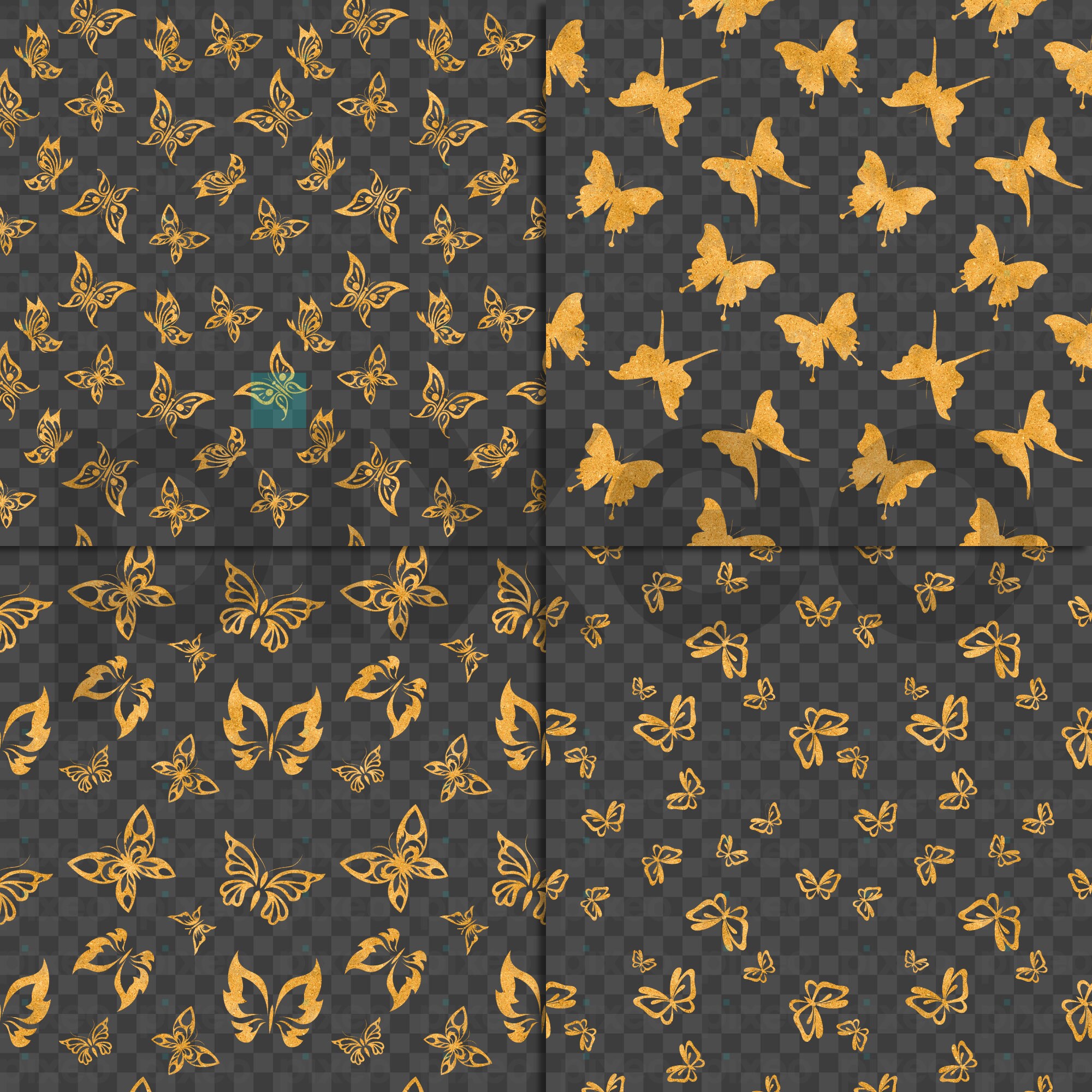 Gold Butterfly Seamless Pattern Gold Butterfly Digital Paper - Etsy