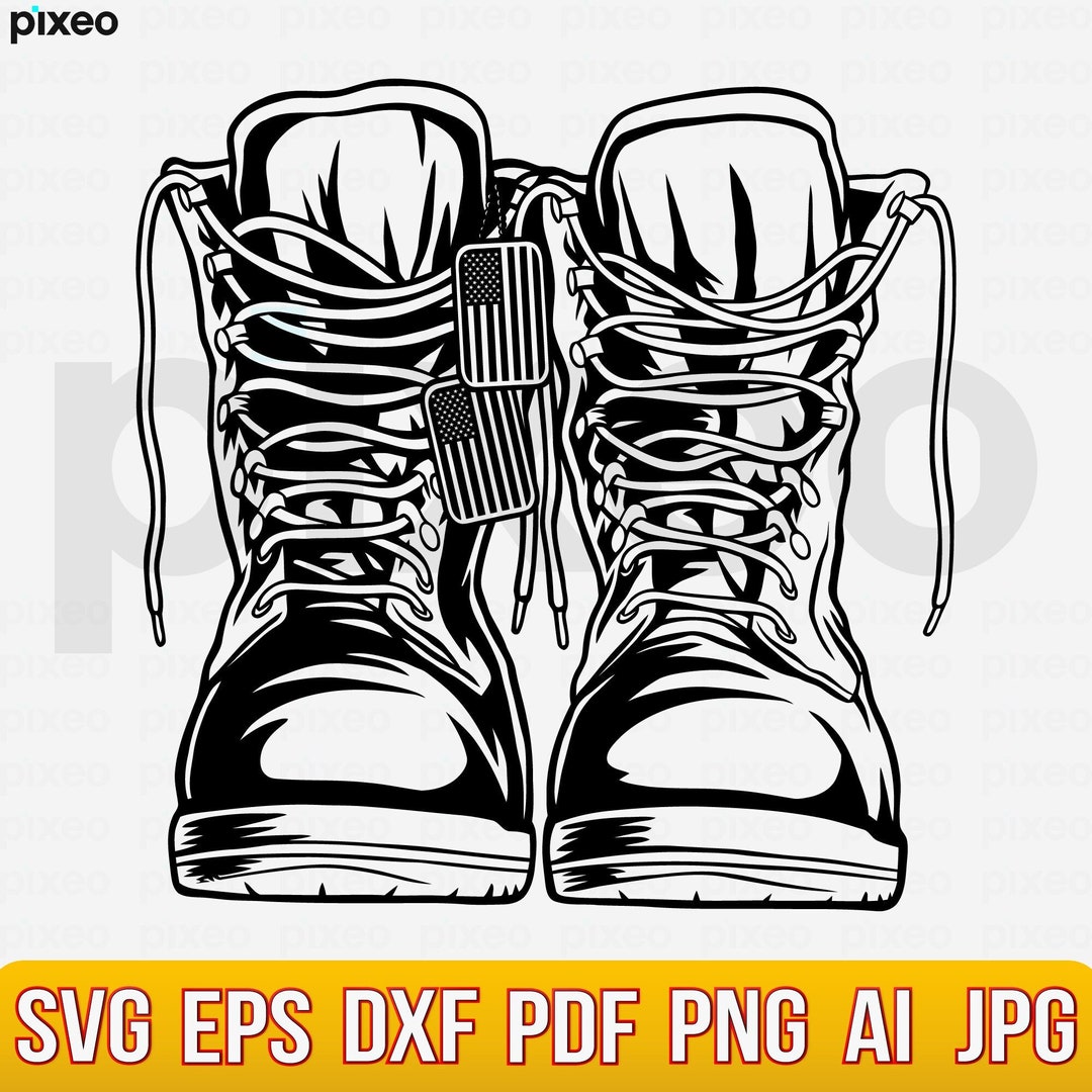 Combat Boots Svg, Army Boots Svg, Soldier Boots Svg, Military Svg, Army ...