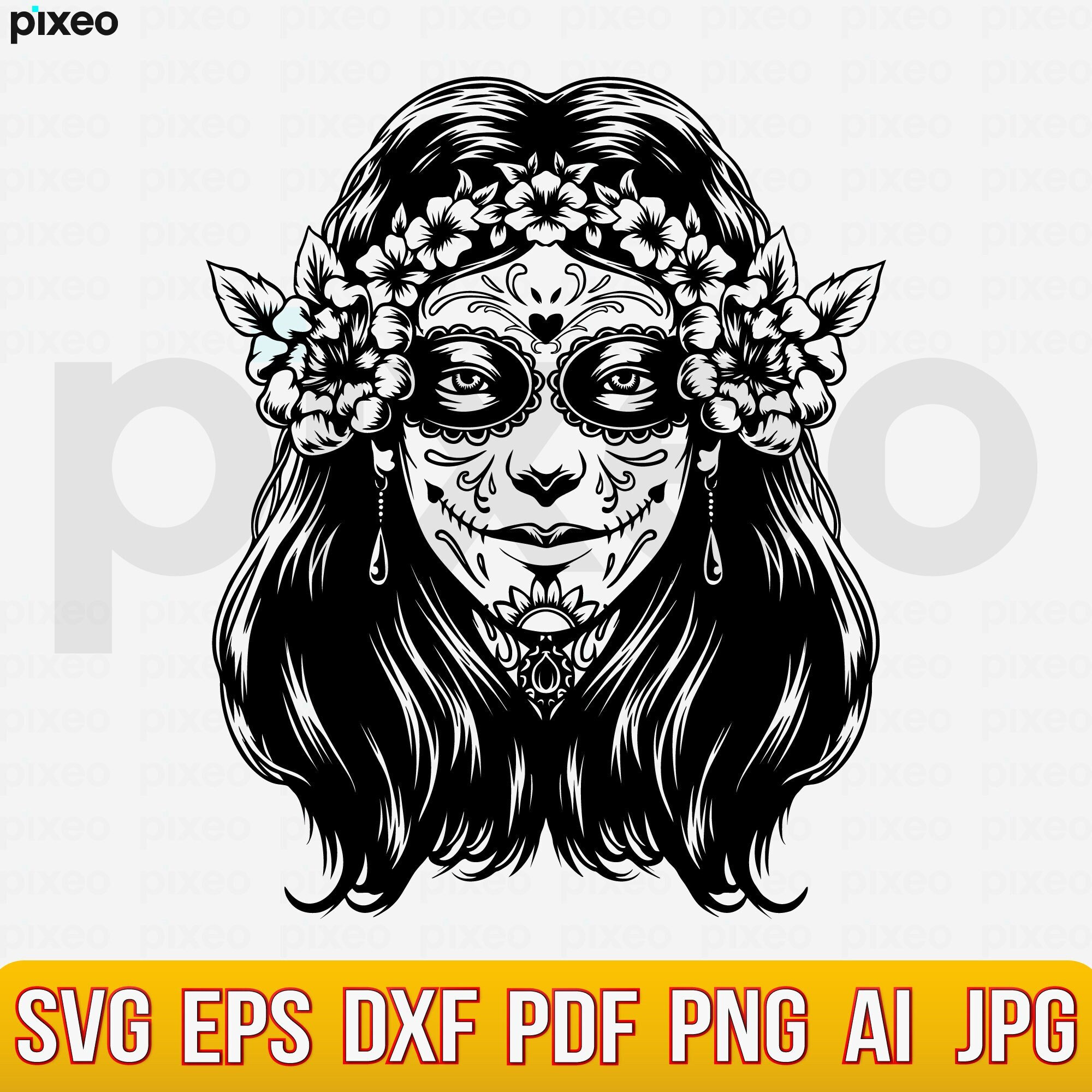 La Catrina Svg Lady Dead Svg Sugar Skull Svg La Muerta Svg - Etsy UK