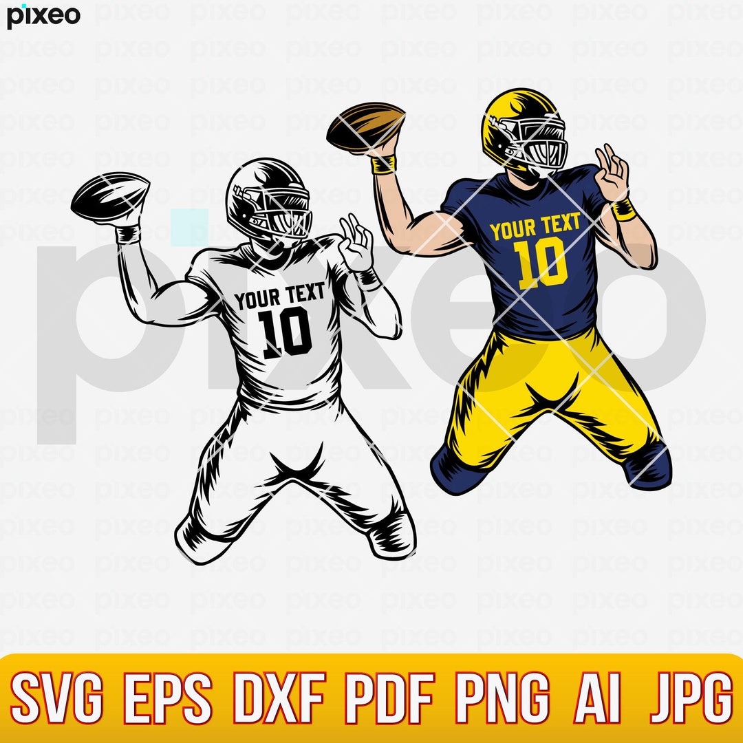 Football Player SVG: Customizable Team Shirt Cut Files - Etsy