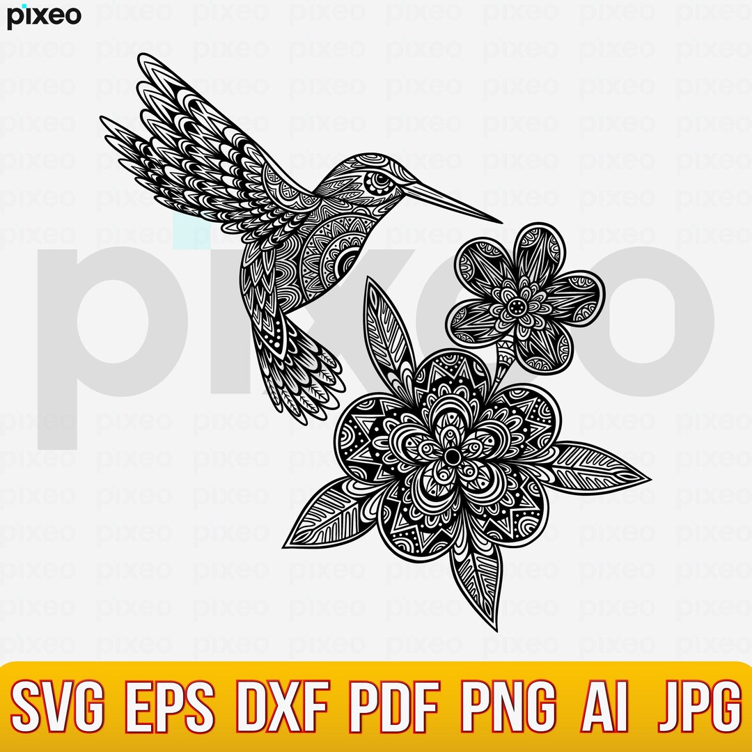 Hummingbird Mandala Svg, Hummingbird Clipart, Humming Bird Svg, Bird ...