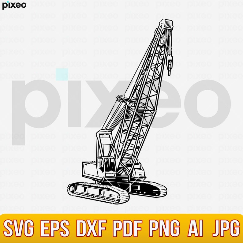 Crane Truck SVG: Mobile Crane Clipart, Construction Vehicle (digital ...