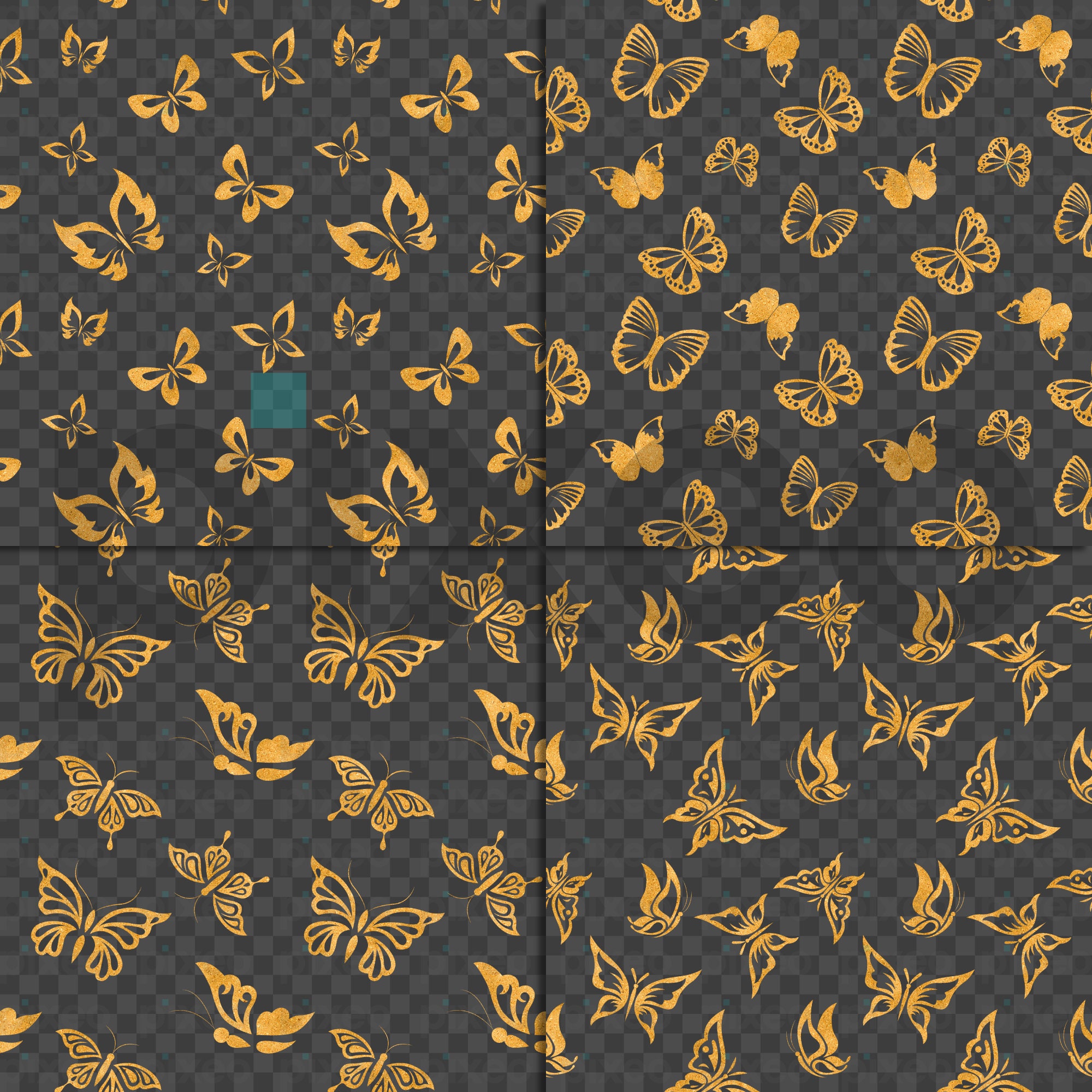 Gold Butterfly Seamless Pattern Gold Butterfly Digital Paper - Etsy