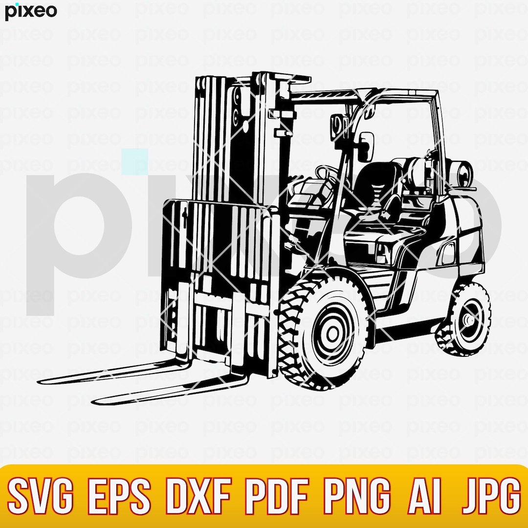 Forklift Svg, Fork Lift Svg, Industrial Truck Svg, Forklift Clipart ...