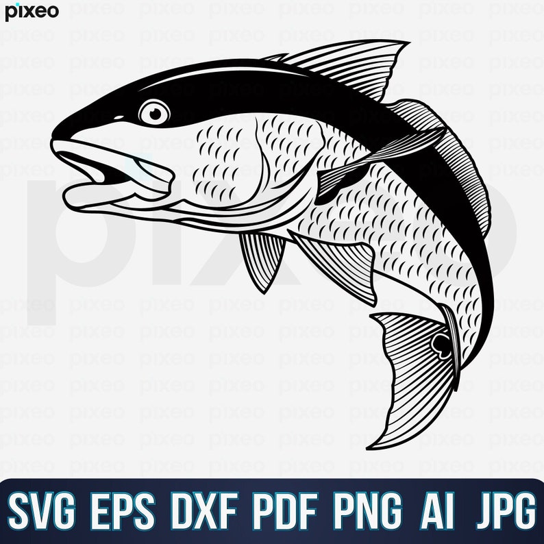 Red Drum Fishing SVG: Fish Clipart, Vector Cut File (digital Download ...