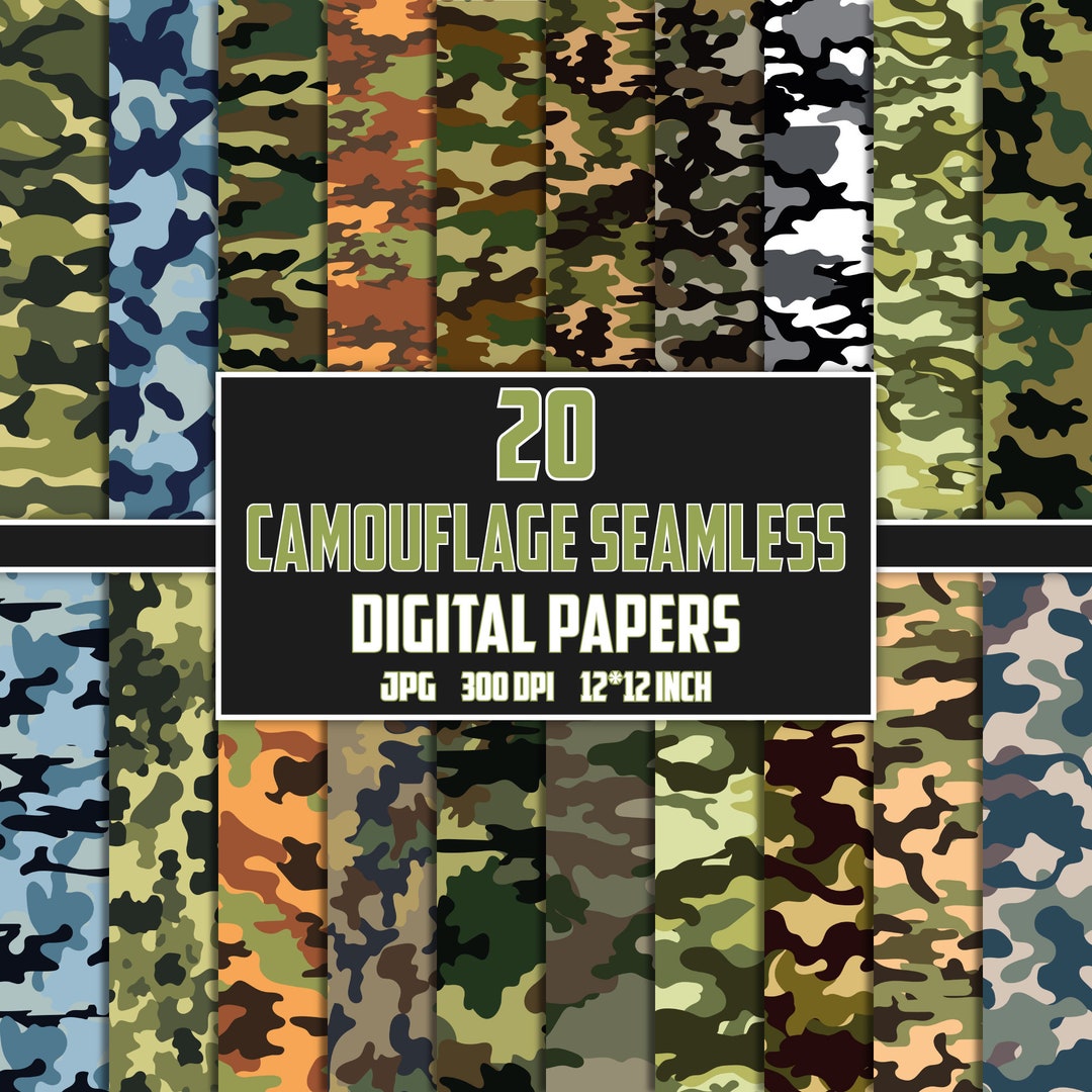 Camouflage Digital Paper, Camouflage Seamless Patterns, Camouflage ...