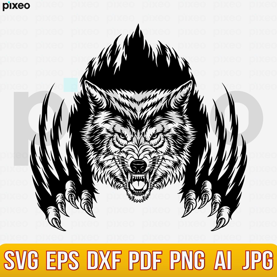 Wolf Claws Scratch Svg, Wolf Svg, Wolf Claw Mark Svg, Howling Wolf Svg ...