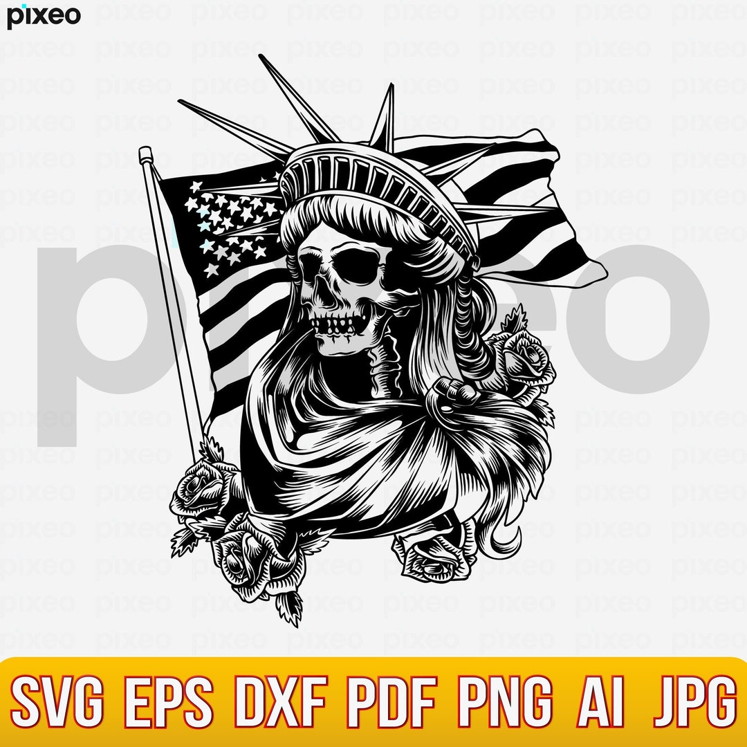 Statue of Liberty Svg, Liberty Skull Svg, New York Svg, Lady Liberty ...
