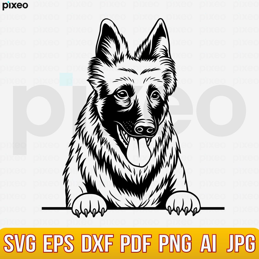 German Shepherd SVG: K-9 Police Dog Clipart, Cricut Vector (digital ...