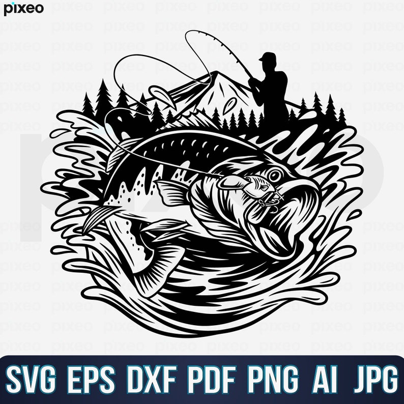 Bass Fishing Svg Fishing Svg Bass Fish Svg Bass Clipart - Etsy Canada