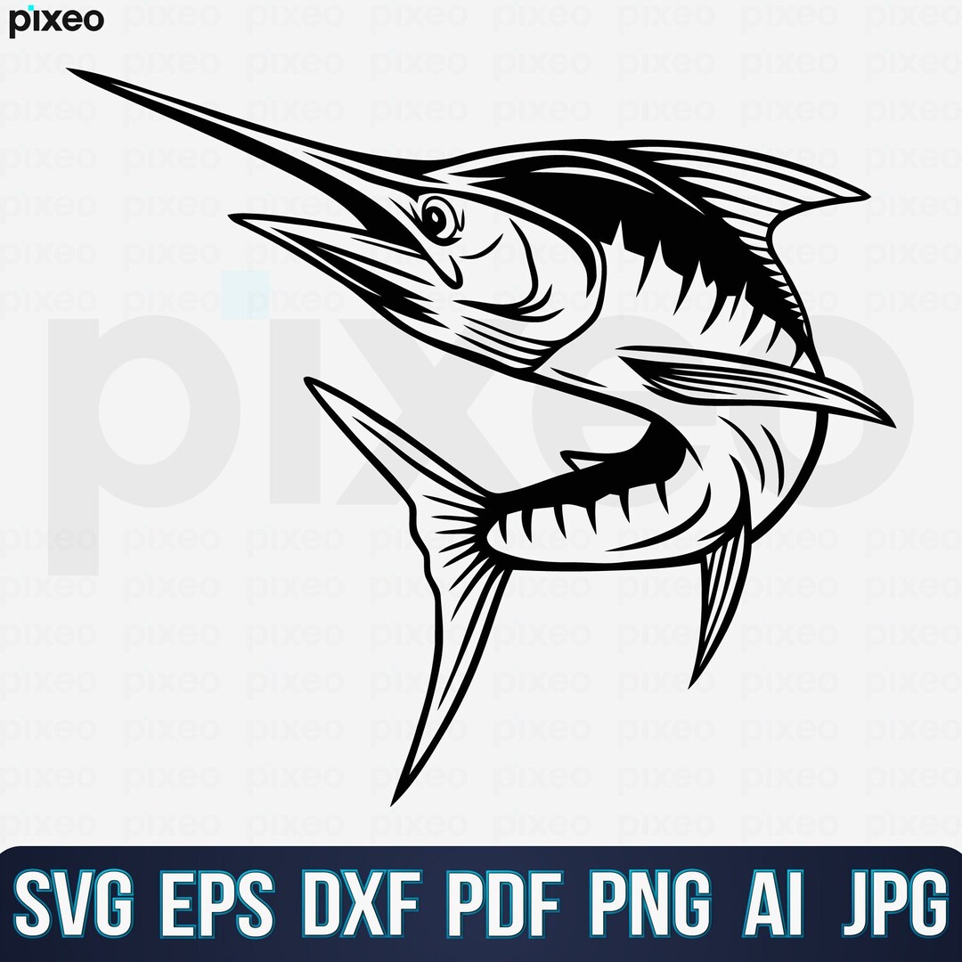 Marlin Fishing Svg, Fishing Svg, Marlin Fish Svg, Marlin Clipart ...