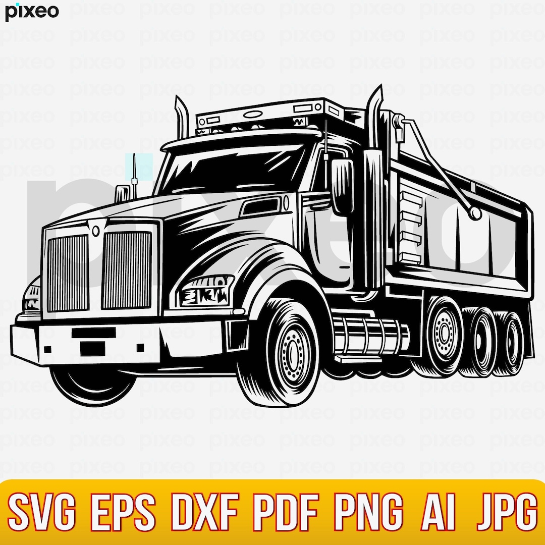 Dump Truck Vector Clipart: Truck Driver SVG, Cricut Cut File (digital ...