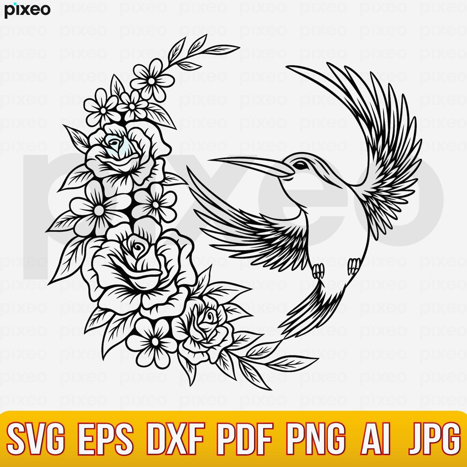 Hummingbird Svg Hummingbird Clipart Hummingbird Flowers Svg - Etsy