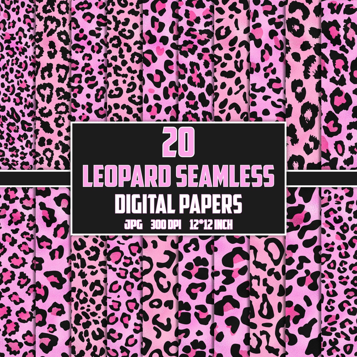 Pink Rose Gold Leopard Digital Paper Leopard Seamless - Etsy