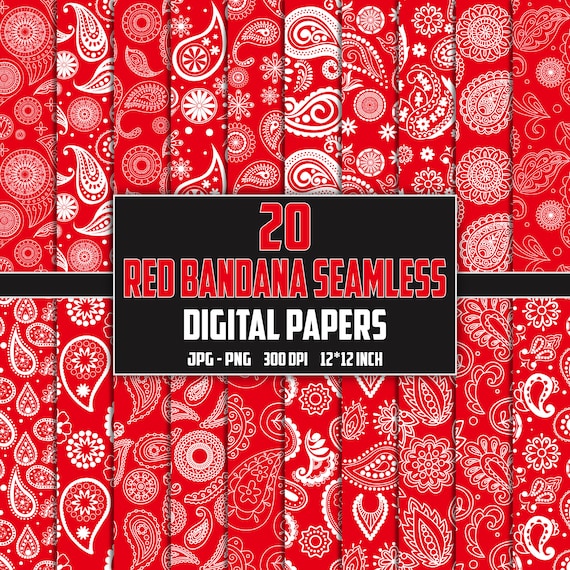 Red Bandana Seamless Pattern Paisley Seamless Pattern - Etsy