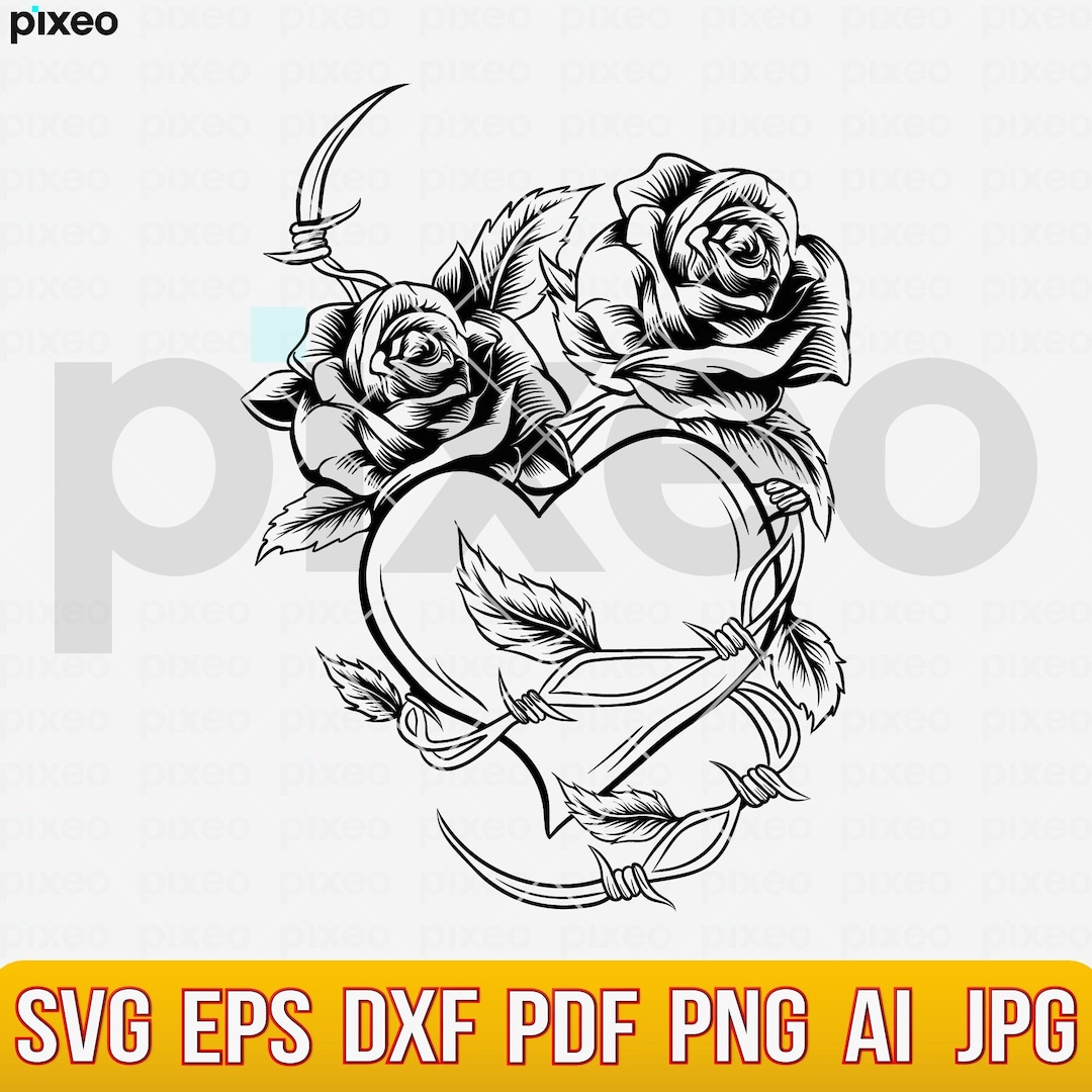 Rose Heart SVG: Floral Cut File, Shirt Design (digital Download) - Etsy