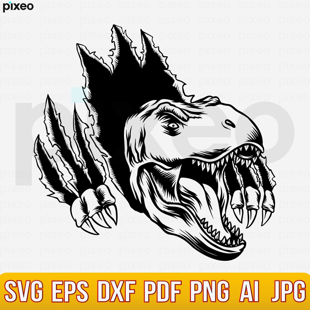 T-rex Scratch SVG: Dinosaur Clipart, Cut File (digital Download) - Etsy