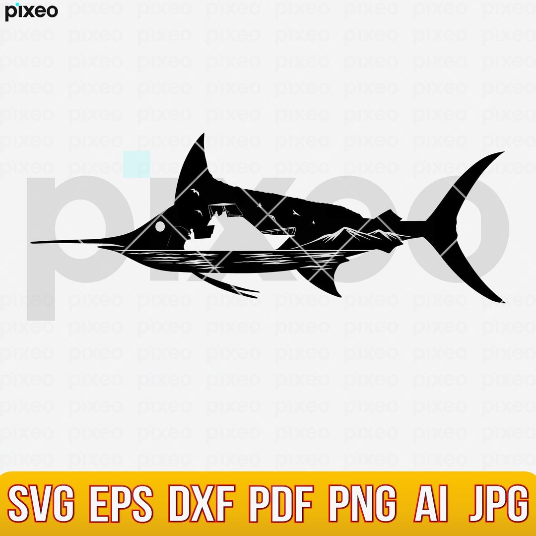Marlin Fishing Svg, Fishing Svg, Marlin Fish Svg, Marlin Clipart ...