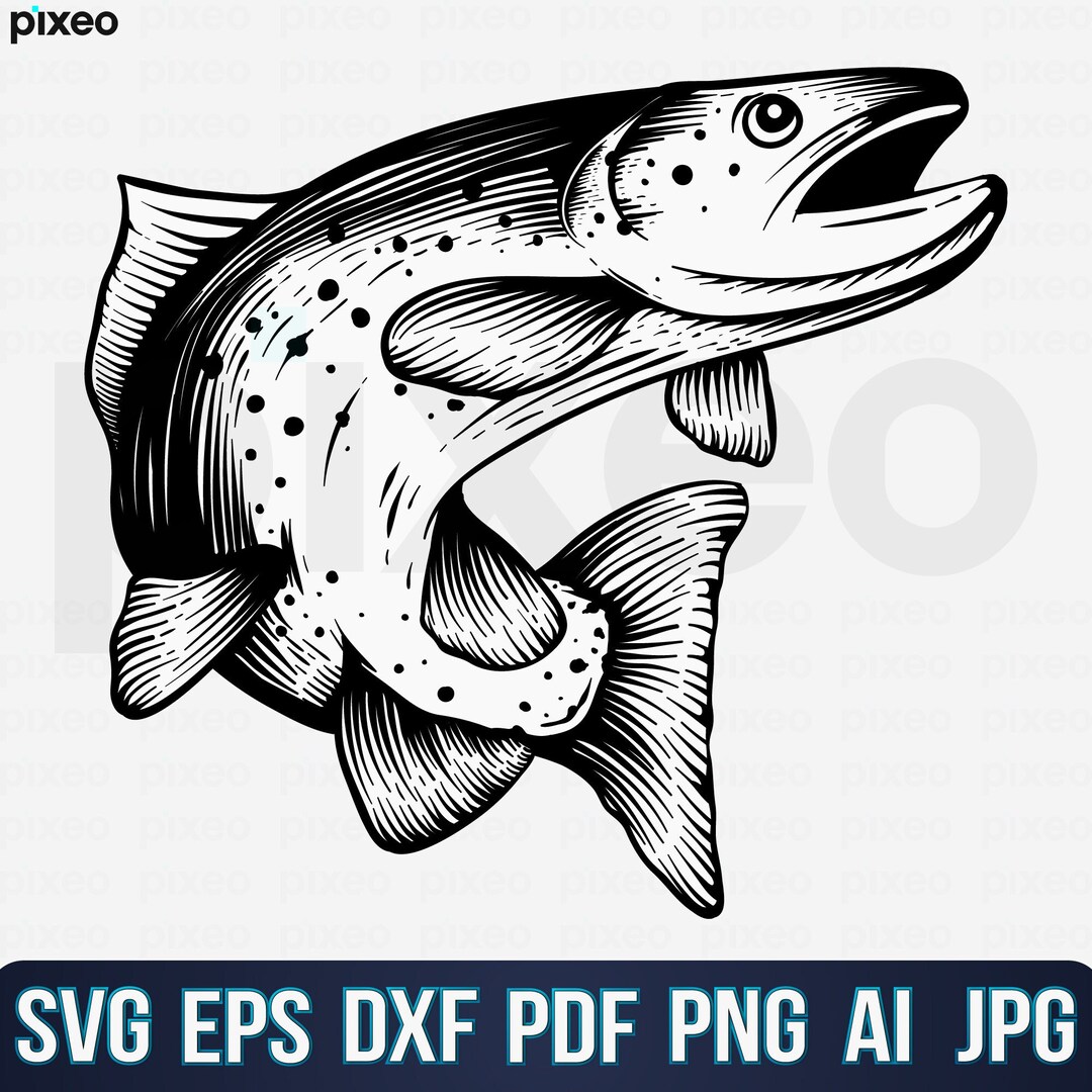 Trout Fishing Svg, Trout Fish Svg, Trout Svg, Trout Fish Clipart, Trout ...