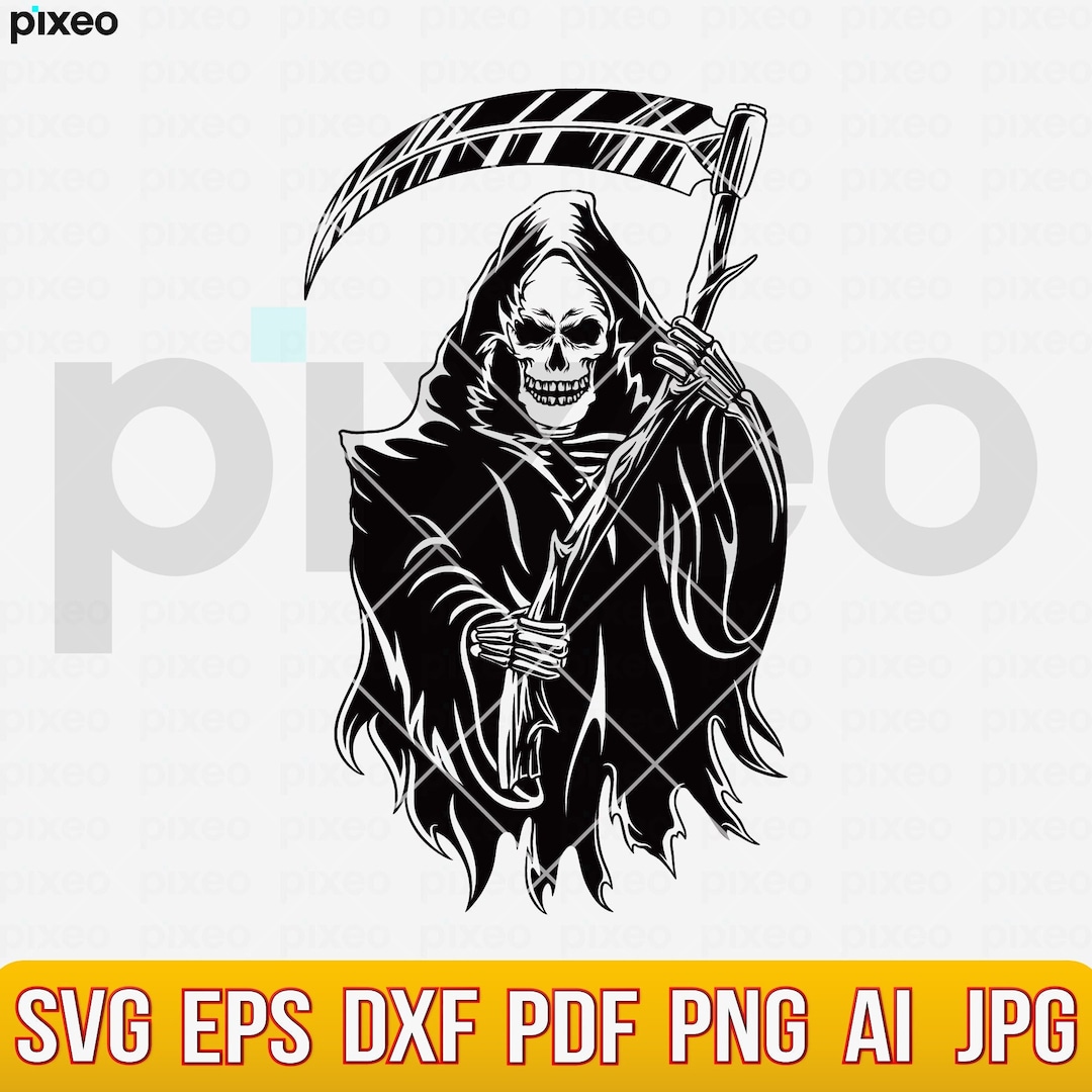 Grim Reaper Svg, Reaper Svg, Death Svg, Reaper Clipart, Reaper Cricut ...