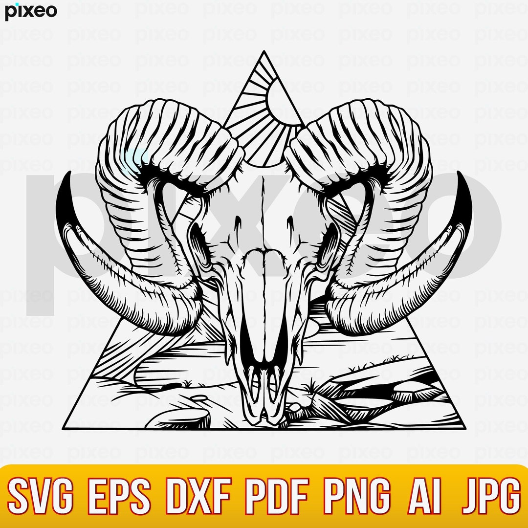 Ram Skull Desert Svg Ram Skull Svg Ram Svg Sheep Svg - Etsy