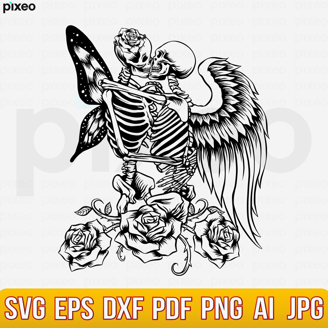 Skull Lovers Svg, Skull Svg, Dead Skeleton Love Svg, Gothic Svg, Skull ...